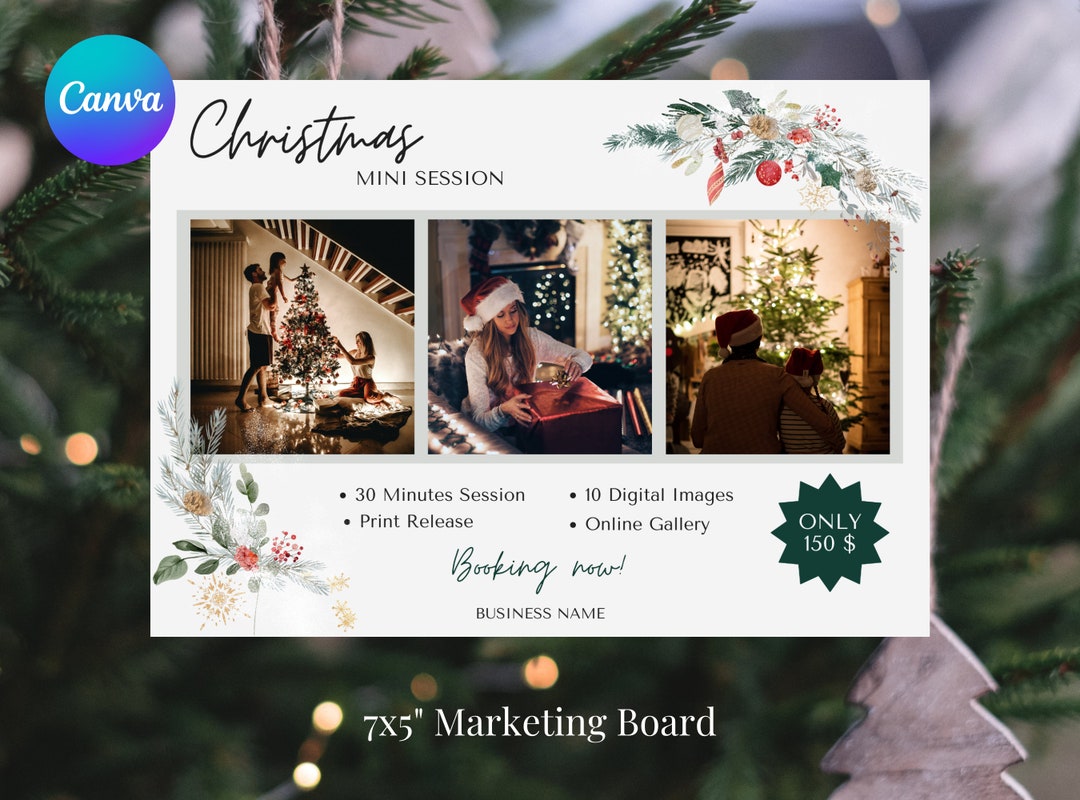 Christmas Mini Session Marketing Template for Photographers, Christmas ...
