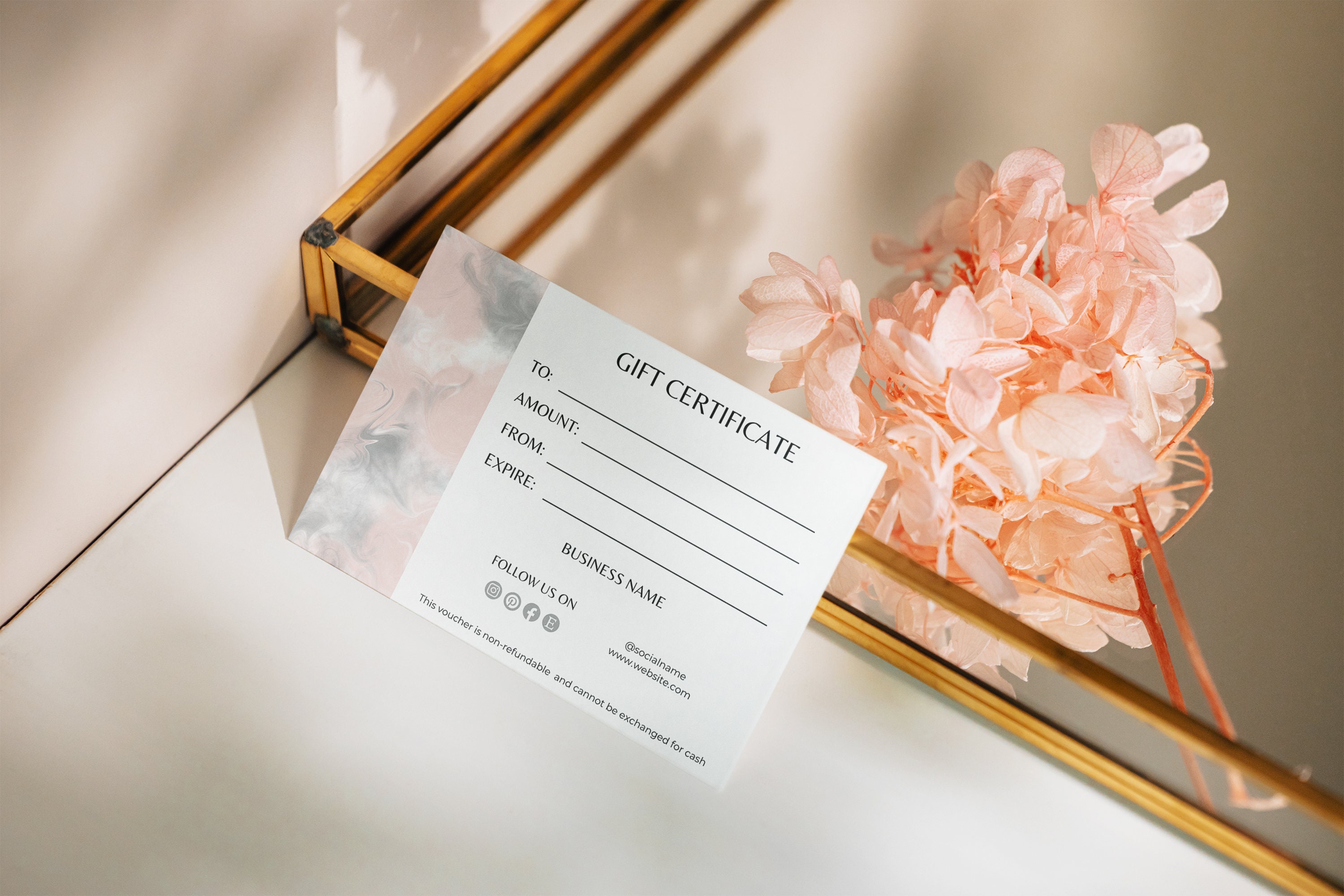 Abstract Photographer Gift Certificate Template,diy Minimal Gift ...