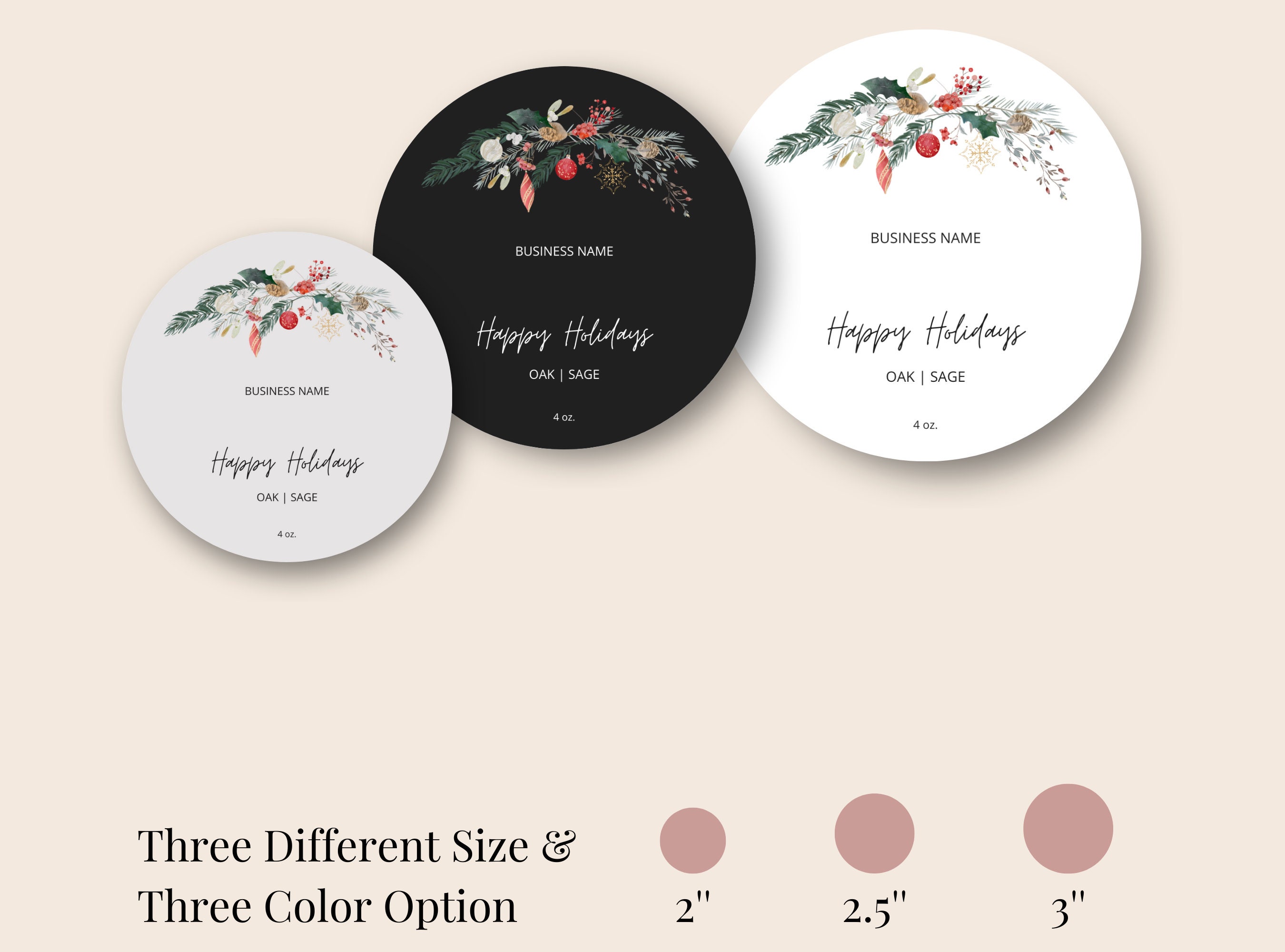 Christmas Round Candle Label Template,christmas Editable Candle Lid ...