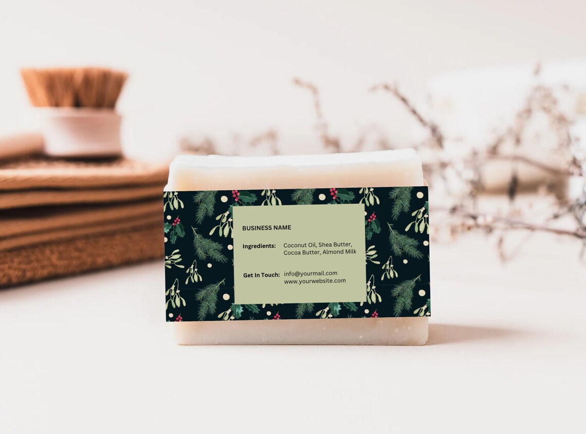 Christmas Soap Label Template Editable Soap Label Template - Etsy
