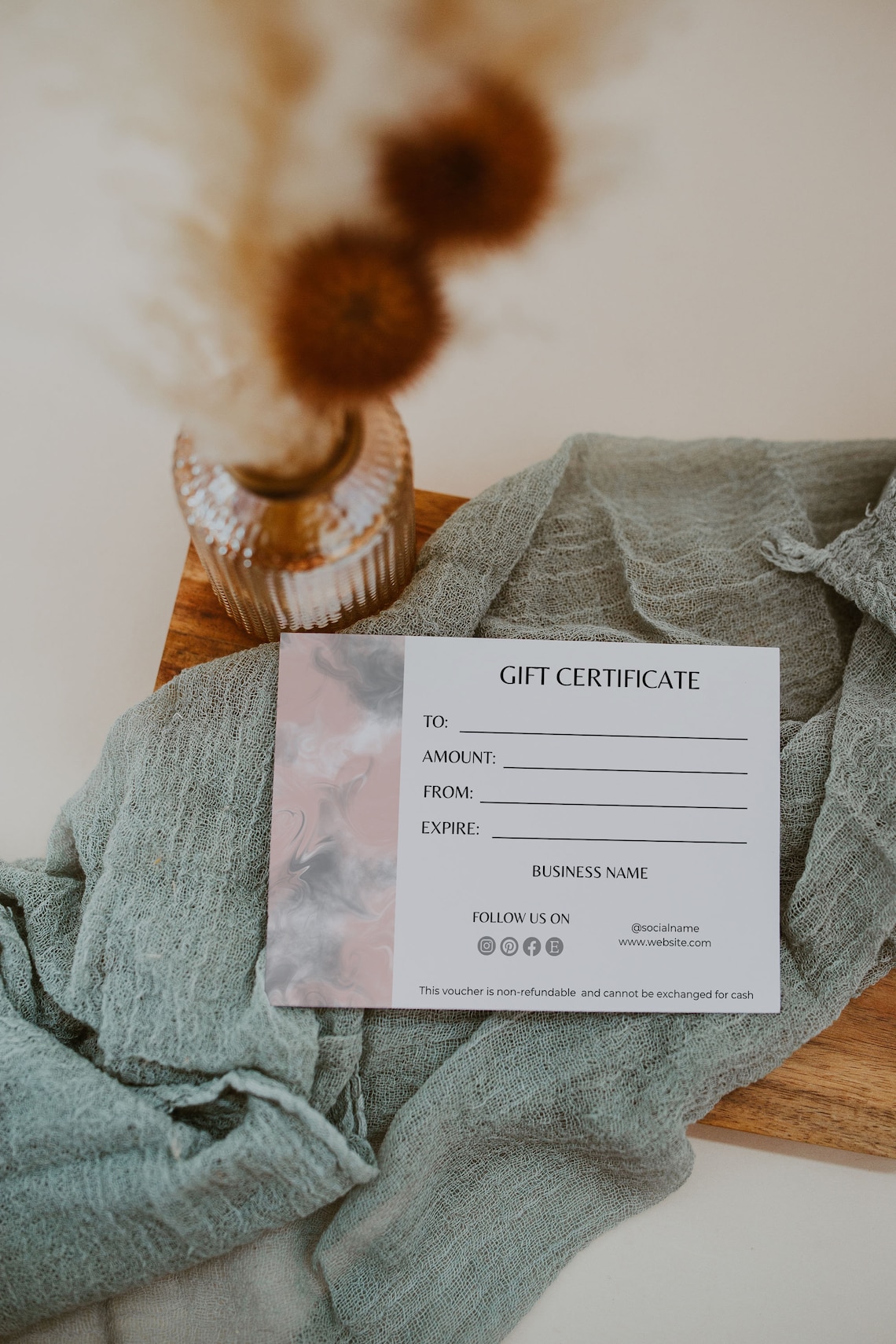 Abstract Photographer Gift Certificate Template,diy Minimal Gift ...