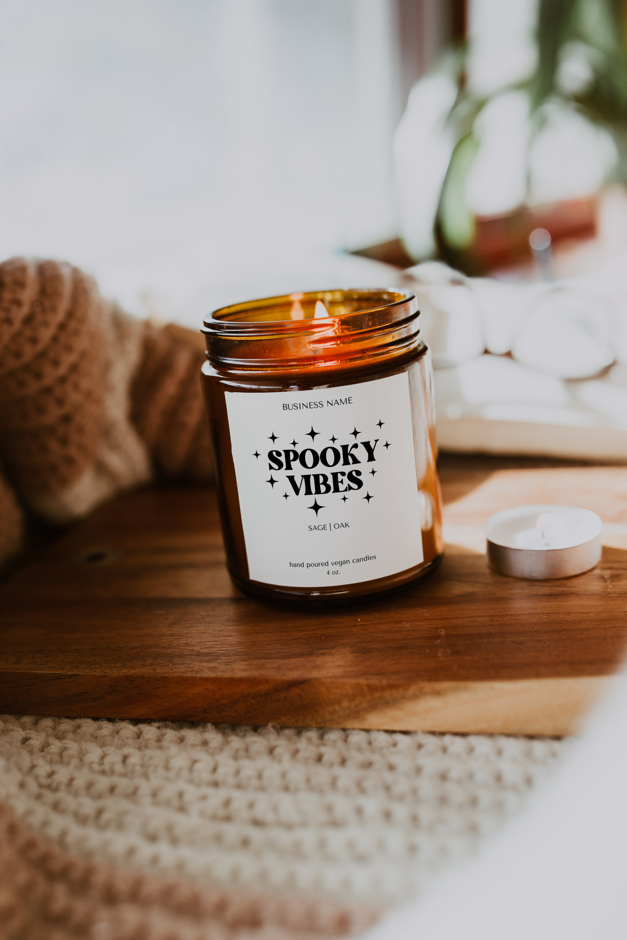 Editable Halloween Candle Label Template Retro Halloween - Etsy