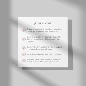 Abstract Jewellery Care Card Template, Editable Modern Jewelry Care ...