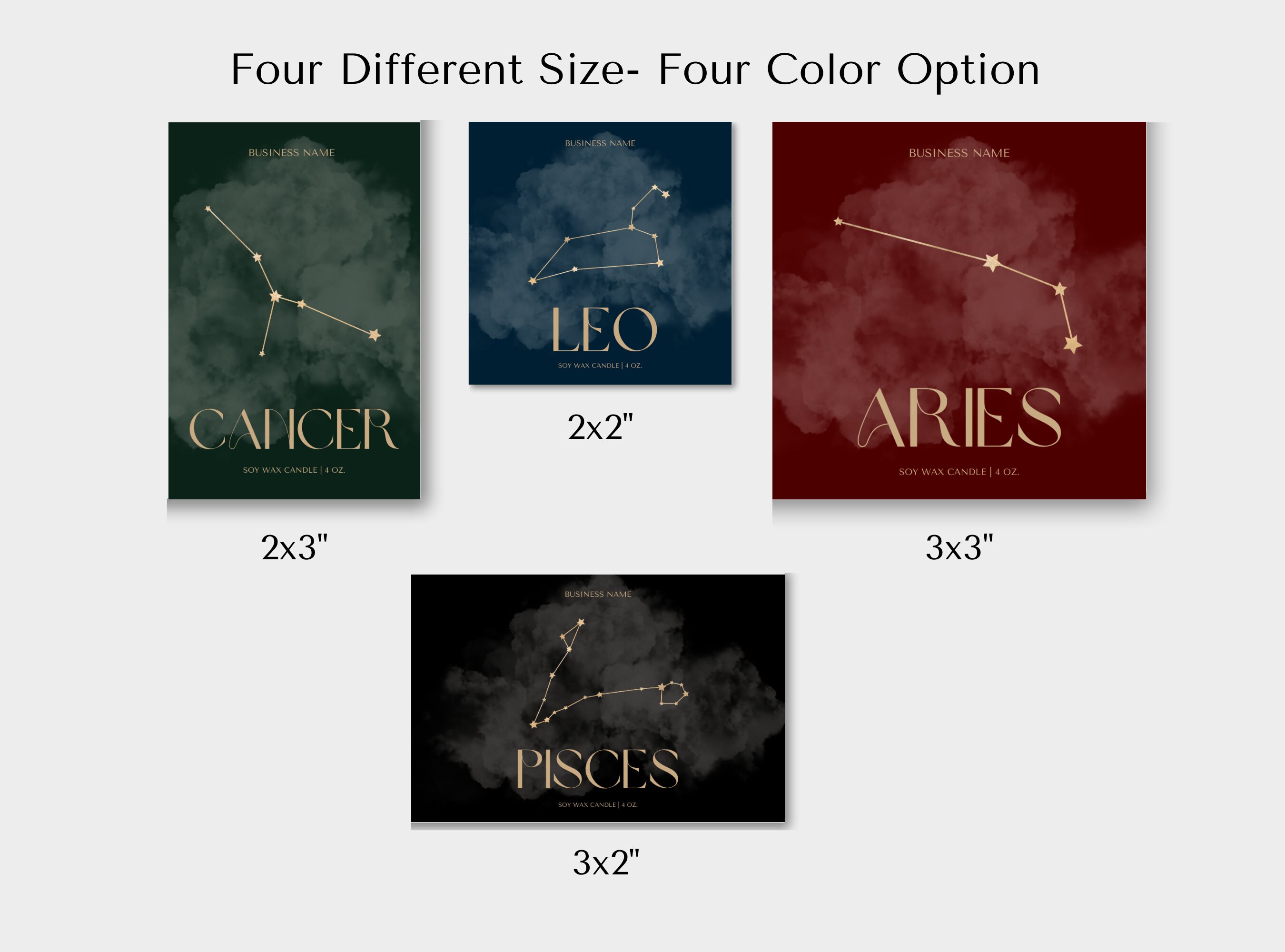 Zodiac Sign Candle Label Template, 12 Pcs Constellations Candle Label ...