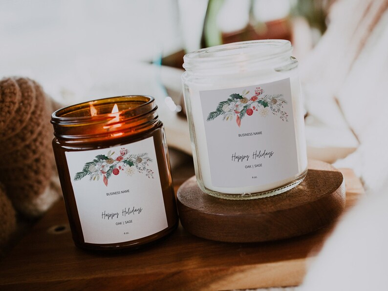 Editable Christmas Candle Label Template,customizable Christmas Candle ...