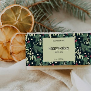 Christmas Soap Label Template, Editable Soap Label Template, DIY Soap ...