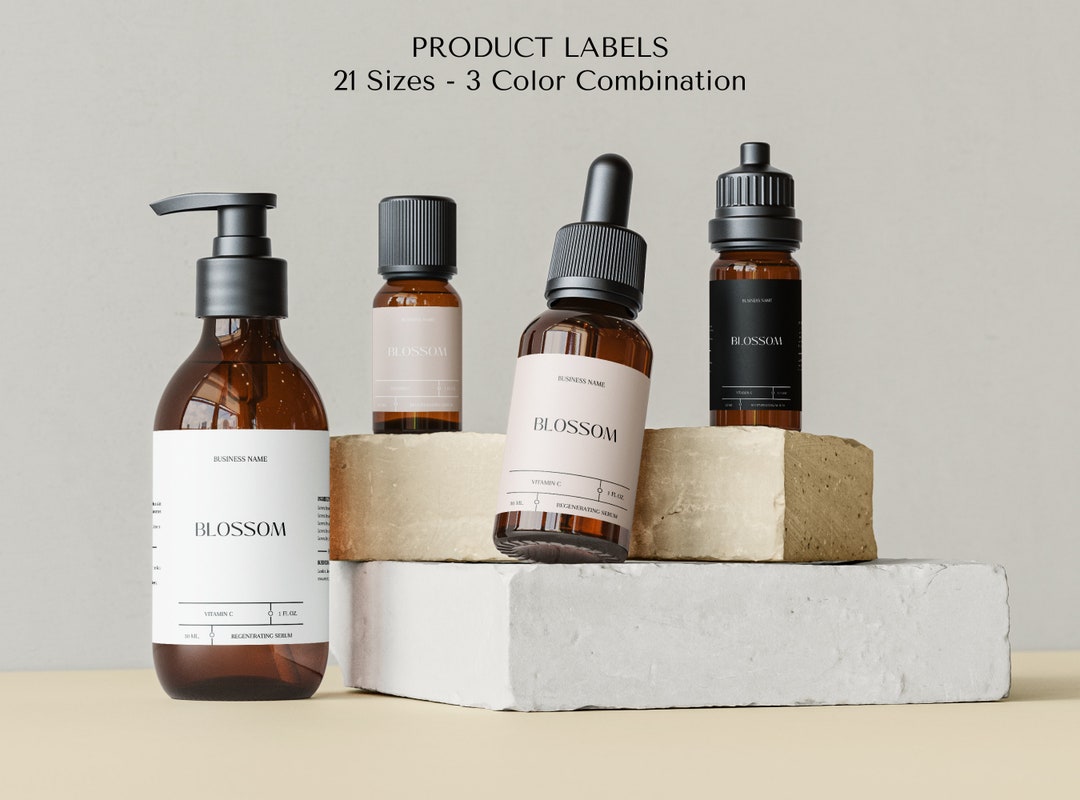Editable Cosmetic Labels, Modern Label Set Design, Luxury Product Label ...