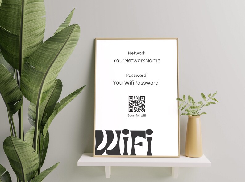 WIFI Password Sign Printable, Printable Guest Wi-fi Sign, , Editable ...