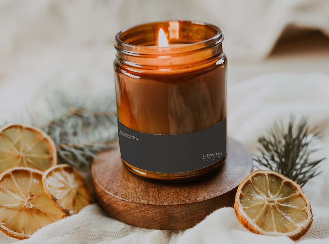 Editable Minimalist Thin Candle Label Template Stylish - Etsy