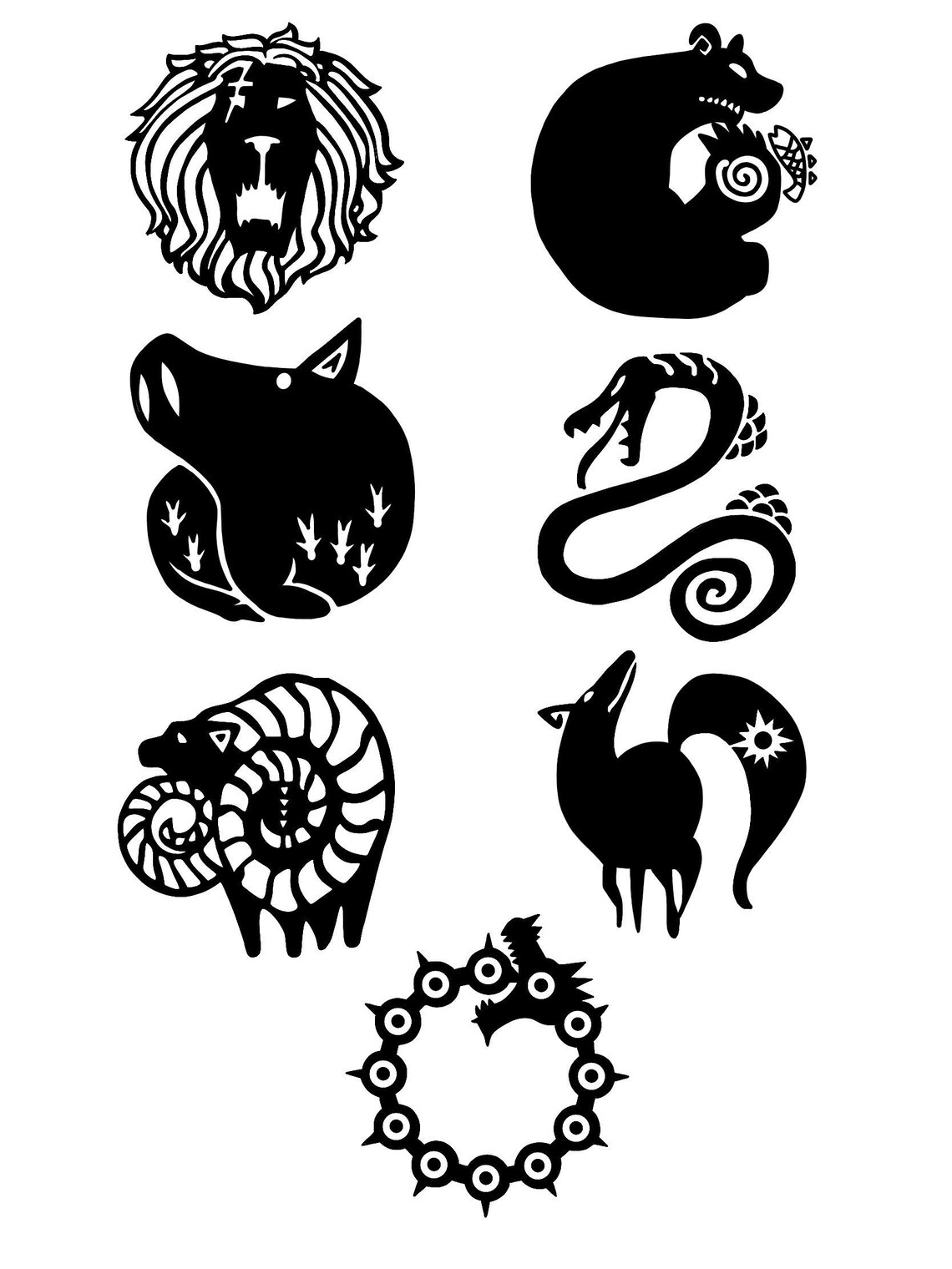 Seven Deadly Sins Emblems Sticker Pack - Etsy