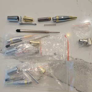 5 Flag Label Cast Pen Blanks and 5 Gallant Pen Kits, Plus Bushings ...