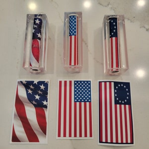 5 Flag Label Cast Pen Blanks and 5 Gallant Pen Kits, Plus Bushings ...