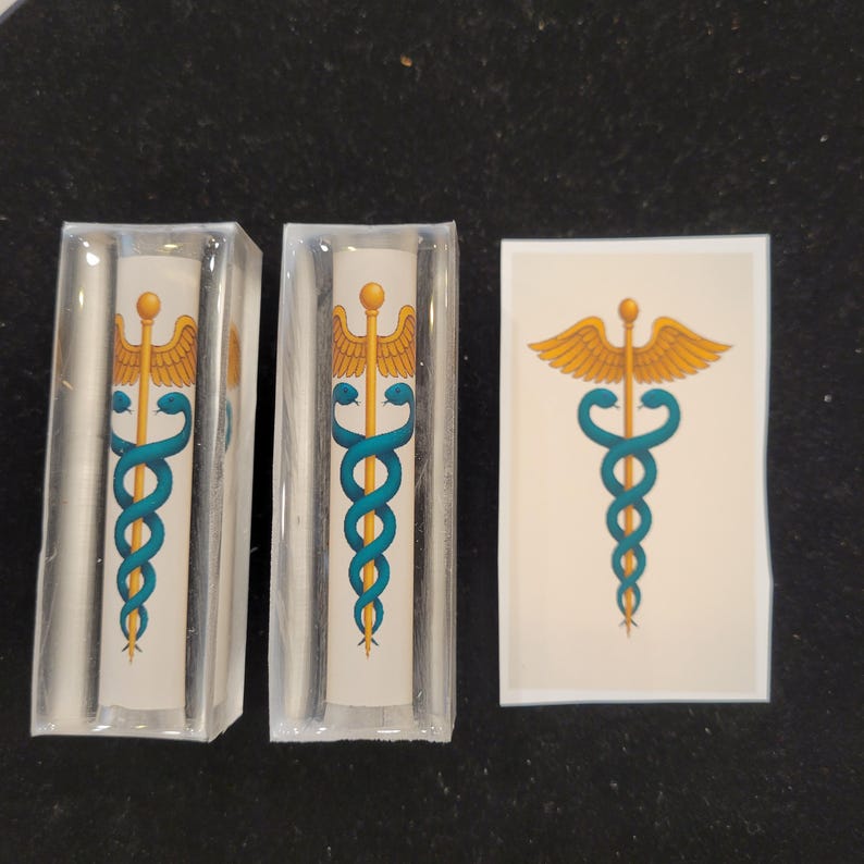 Caduceus Symbol Label Cast Pen Blank for Sierra Twist or Gallant Twist ...