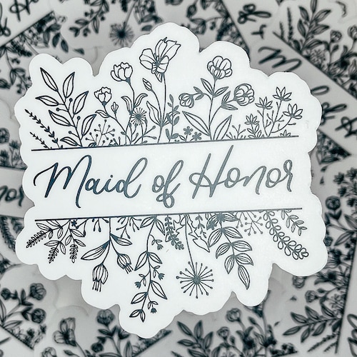Maid of Honor Sticker Bridal Party Stickers Bridesmaid - Etsy