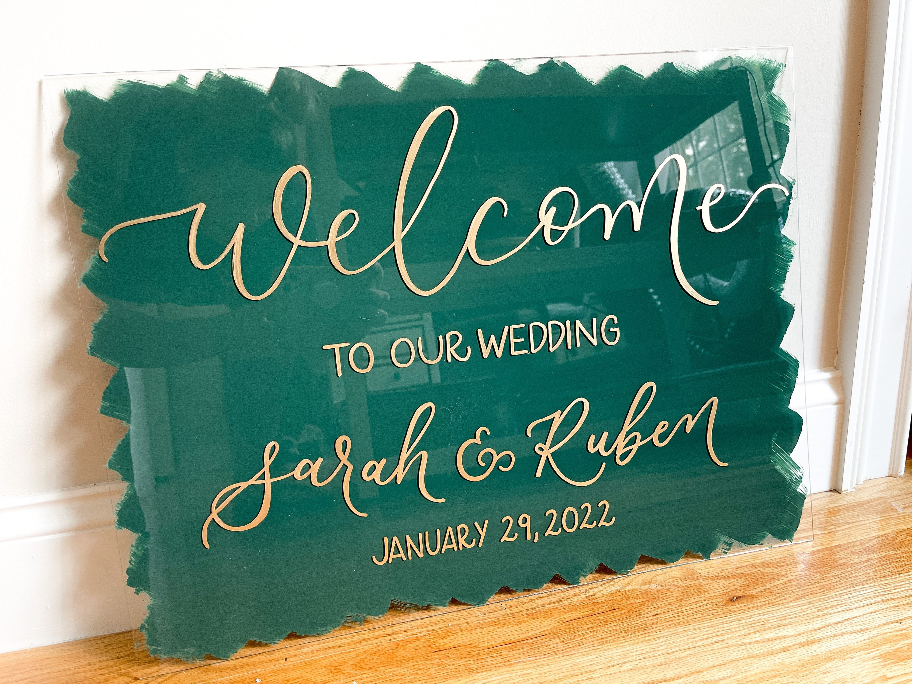 Custom Acrylic Wedding Sign, Clear Wedding Sign, Wedding Welcome Sign ...