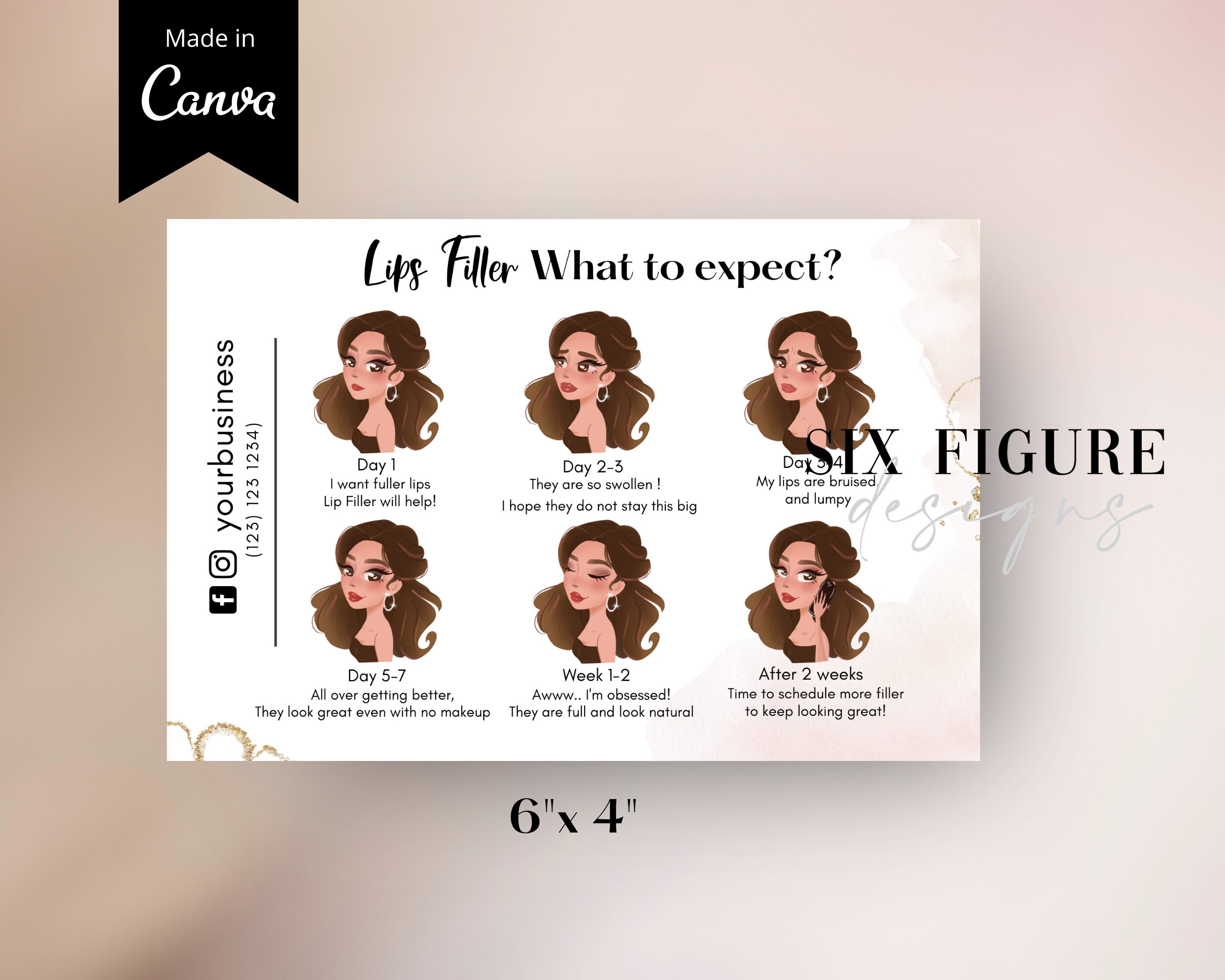 Paper Lip Filler Aftercare card Avatar Aftercare Illustrations Lip ...