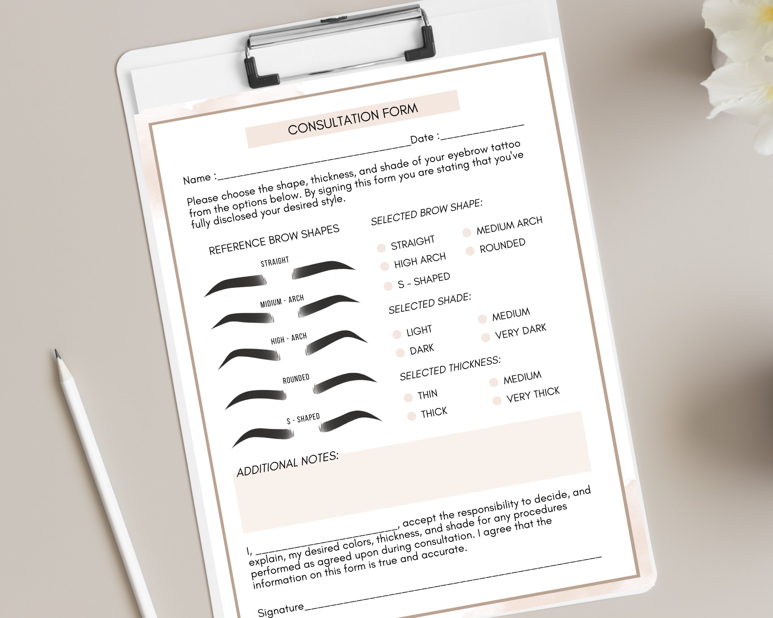 Microblading Consultation Form Ombré Brows Consultation - Etsy