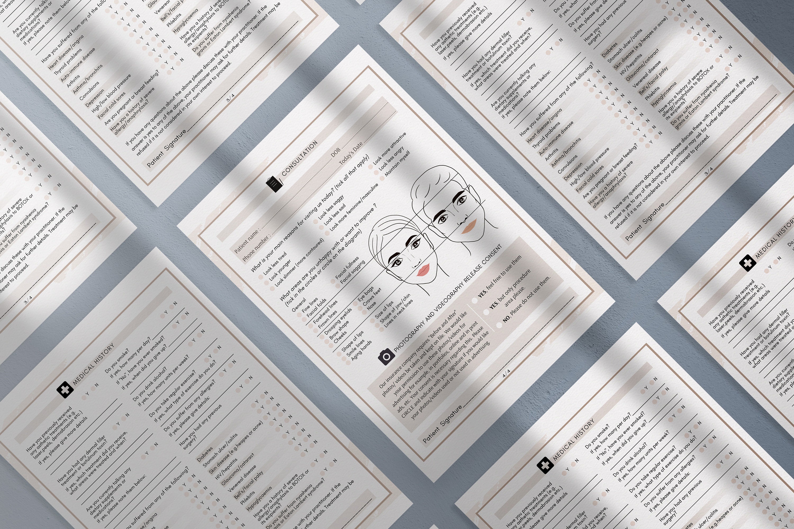 Paper Medical history form Goodnotes editable Botox consent form Botox ...