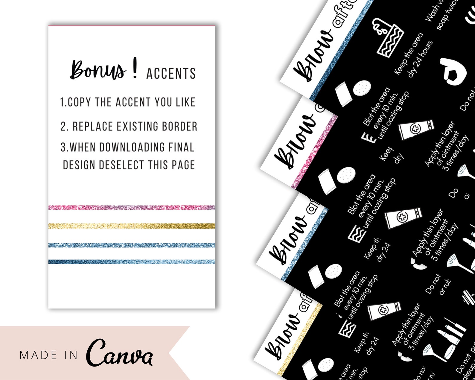 Microblading Aftercare Business Card Size Aftercare Card | Etsy