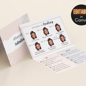 Folded Design Aftercare Card Editable PMU Aftercare Cards - Etsy Canada
