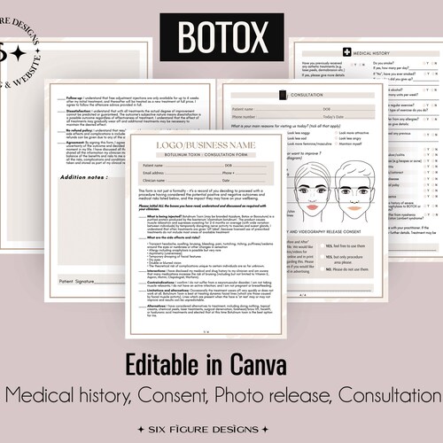 Botox Treatment Consent Form Medical History Form Pink - Etsy