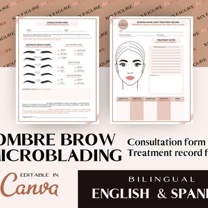 BILINGUAL Microblading Treatment Record and Consultation Form, Brows ...