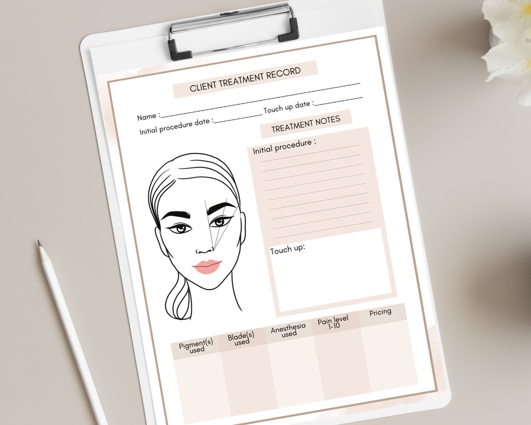 PMU Treatment Record, Microblading Treatment Record , Permanent Makeup ...