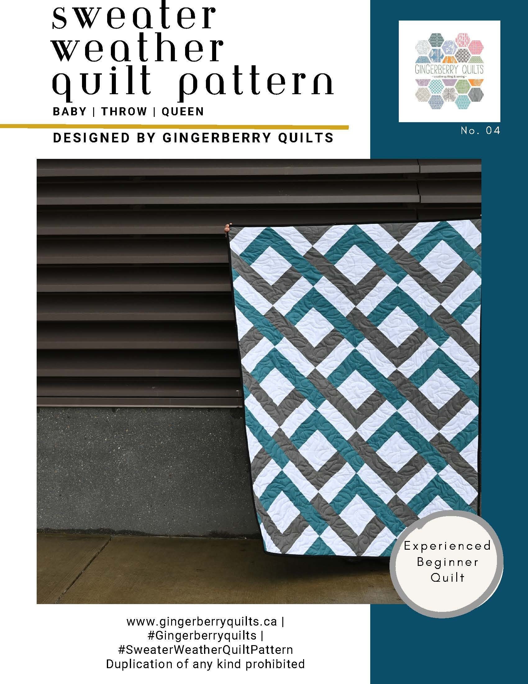 Sweater Weather Quilt Pattern, Easy Quilt Pattern, Booklet - Etsy Canada