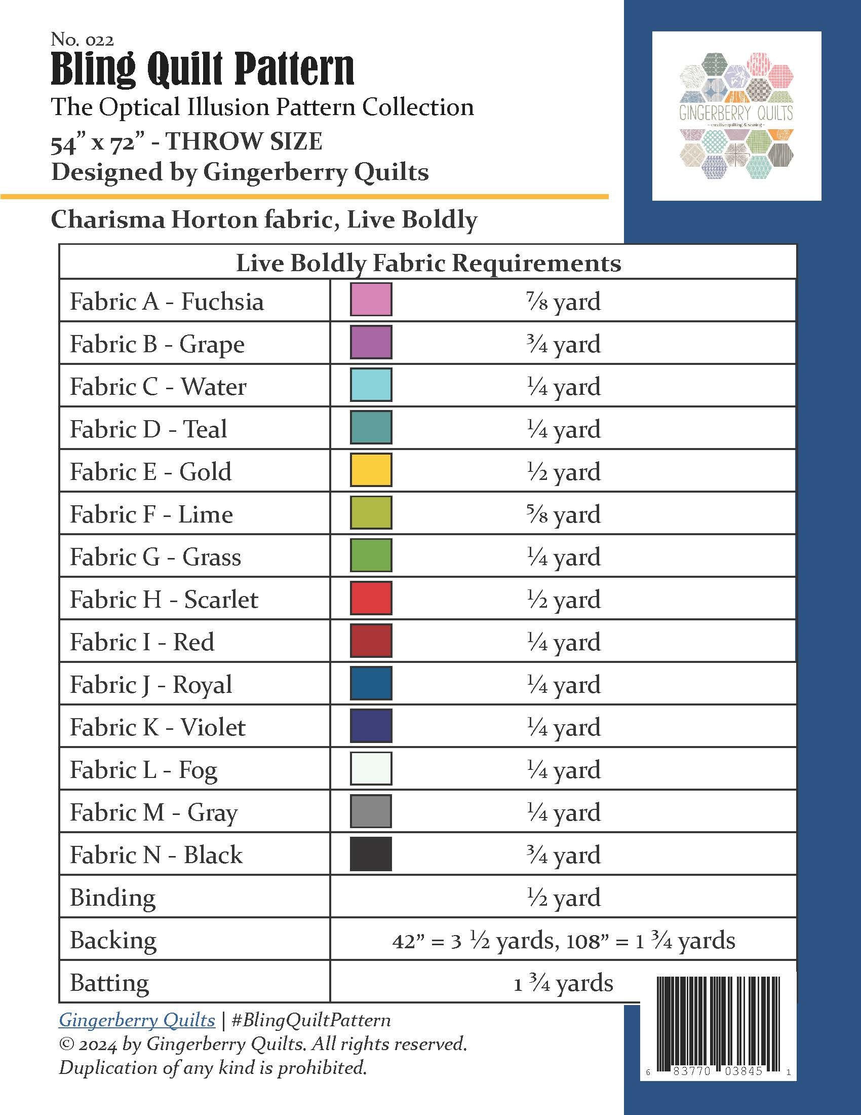 Bling Quilt Pattern, Easy Quilt Pattern, Physical Booklet - Etsy