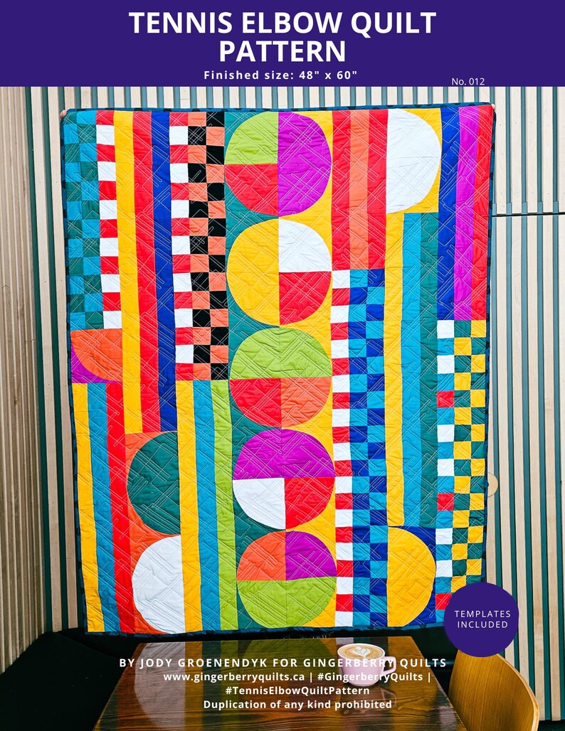 Tennis Elbow Quilt Pattern Intermediate Quilt Pattern PDF - Etsy