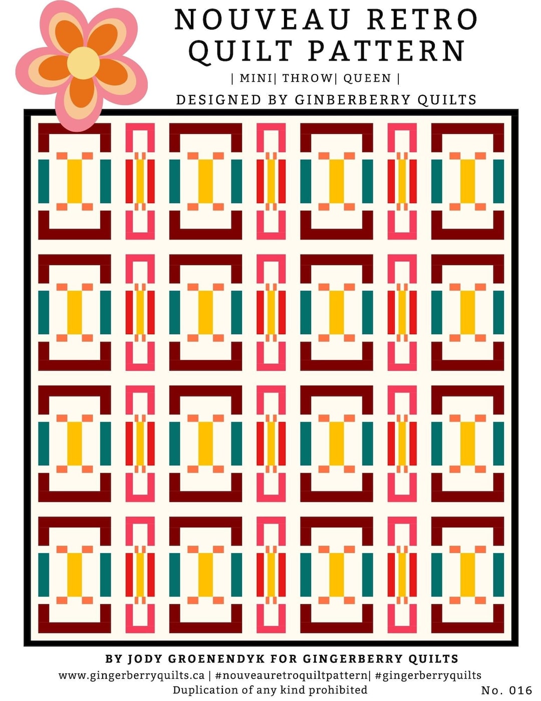 Nouveau Retro Quilt Pattern, Easy Quilt Pattern, PDF Download - Etsy