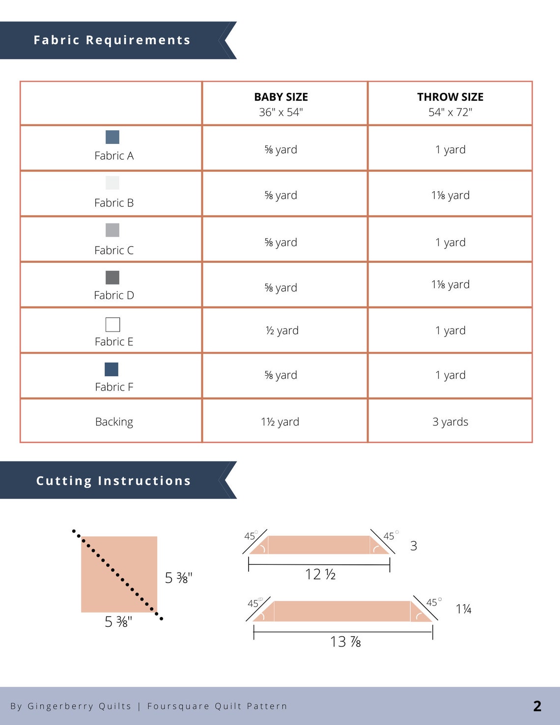 Foursquare Quilt Pattern Easy Quilt Pattern - Etsy