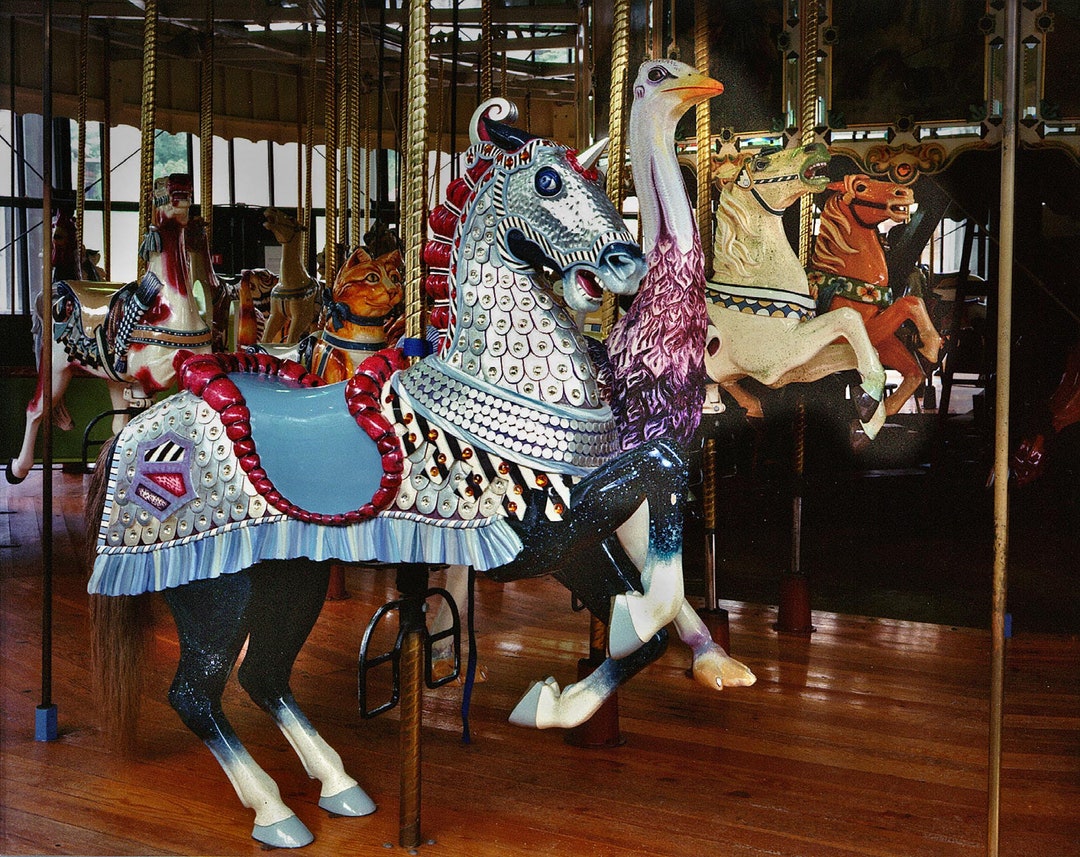 Hershell-spillman Armored Carousel Horse (H) - Etsy