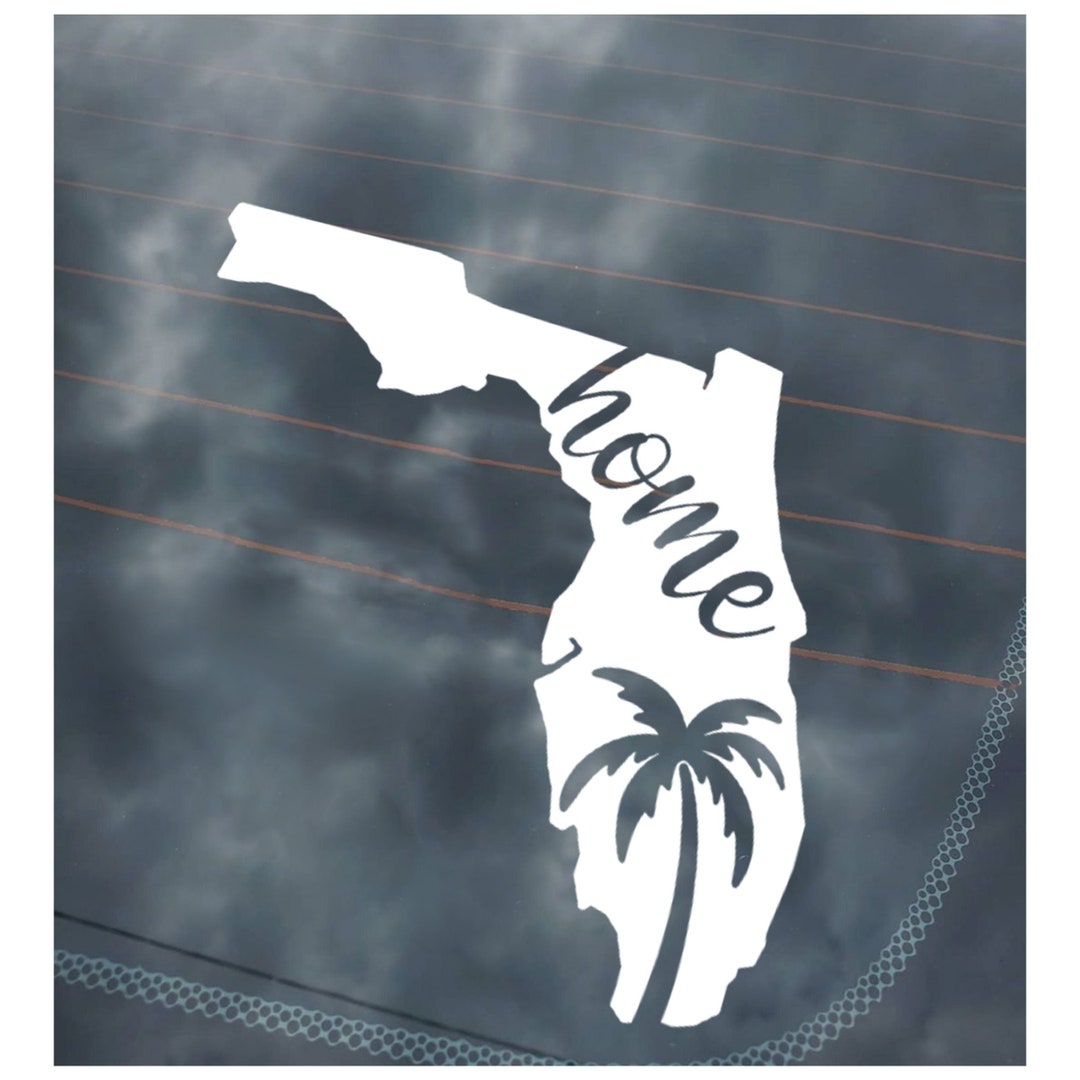 Florida Car Decal Florida is Home Car Sticker Florida Palm Tree Window ...