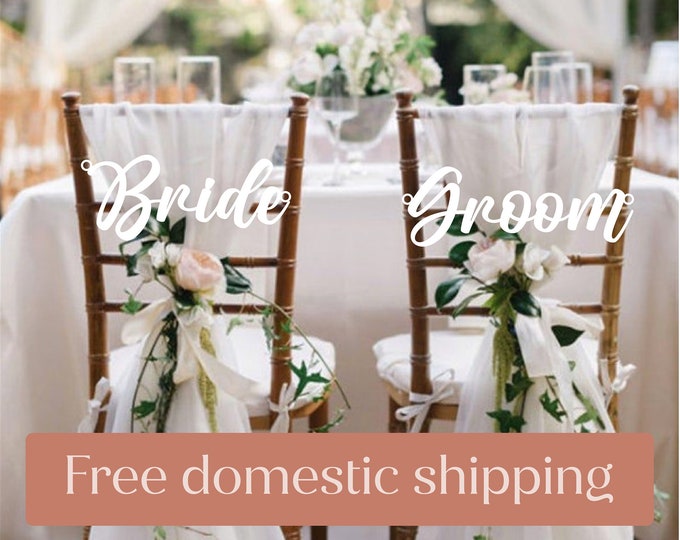 Wedding Chair Bride and Groom Signs Wedding Chair Decoration - Etsy