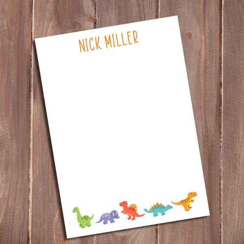 Personalized Dinosaur Themed Notepads Notes Personalized - Etsy