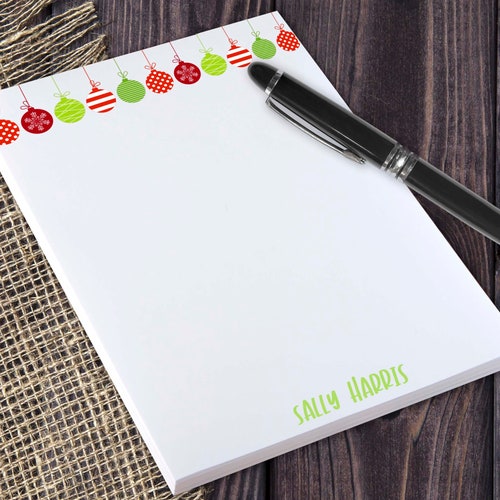 Christmas Holly Themed Notepads Notes Personalized - Etsy
