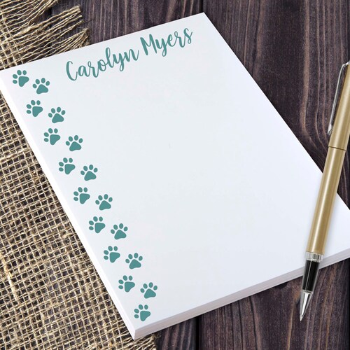 Paw Prints Themed Notepads Cat Dog Paw Notes Personalized - Etsy