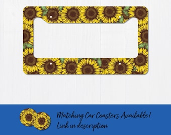 Sunflower License Plate Frame - Etsy