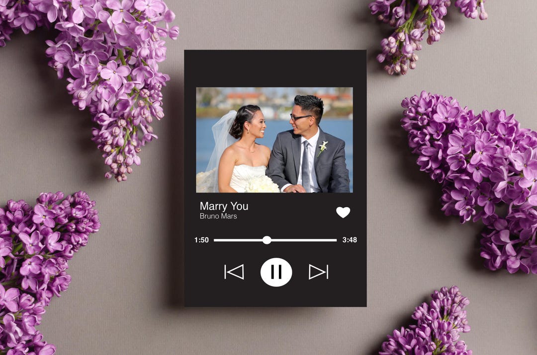Personalized Anniversary Card: Photo & Song Music Player Design - Etsy