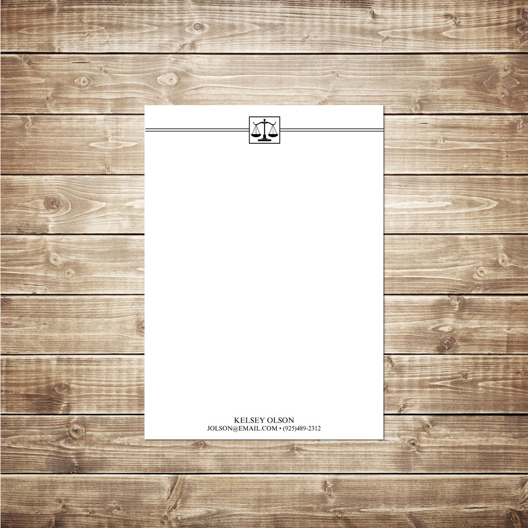 Custom Box Lawyer Notepad, Personalized Stationary, Custom Writing Pad ...