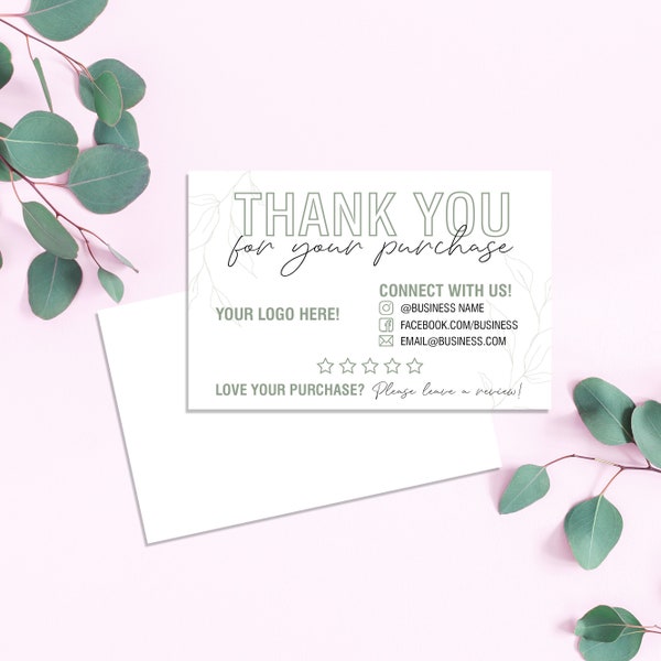 Business Personalized Thank You Cards - Etsy