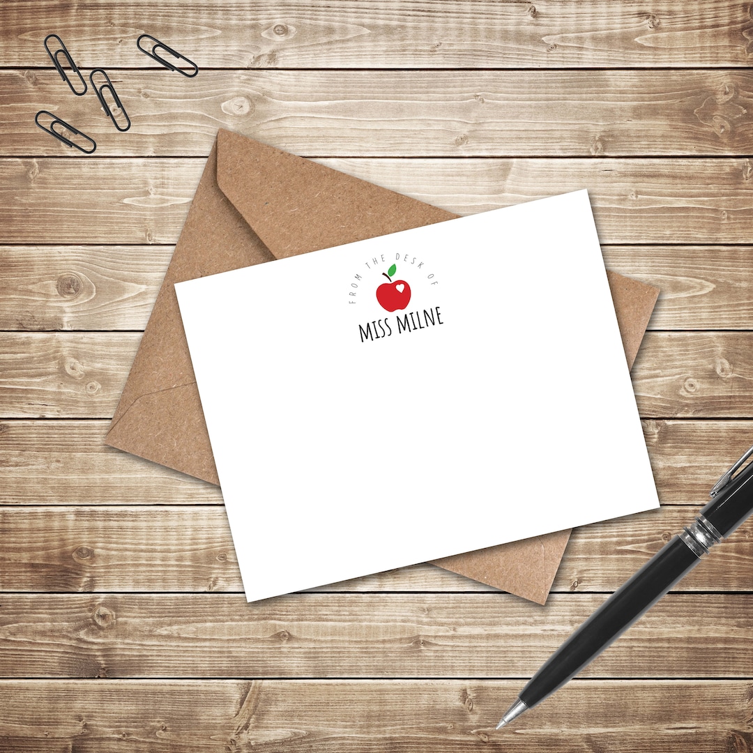 From the Desk of Teacher Personalized Notecard / Personalized ...