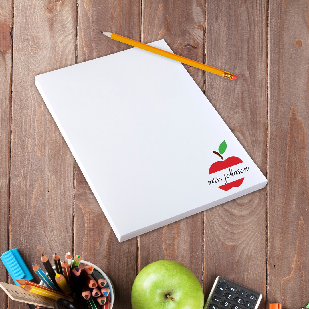 Teachers - Apple With a Name , Notes, Personalized Stationary, Custom ...