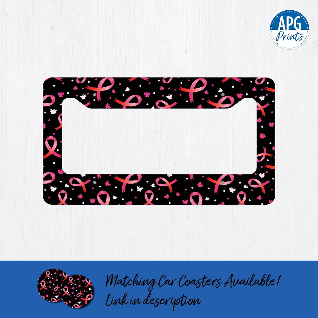 Breast Cancer Awareness License Plate Frame: Ribbon Design - Etsy