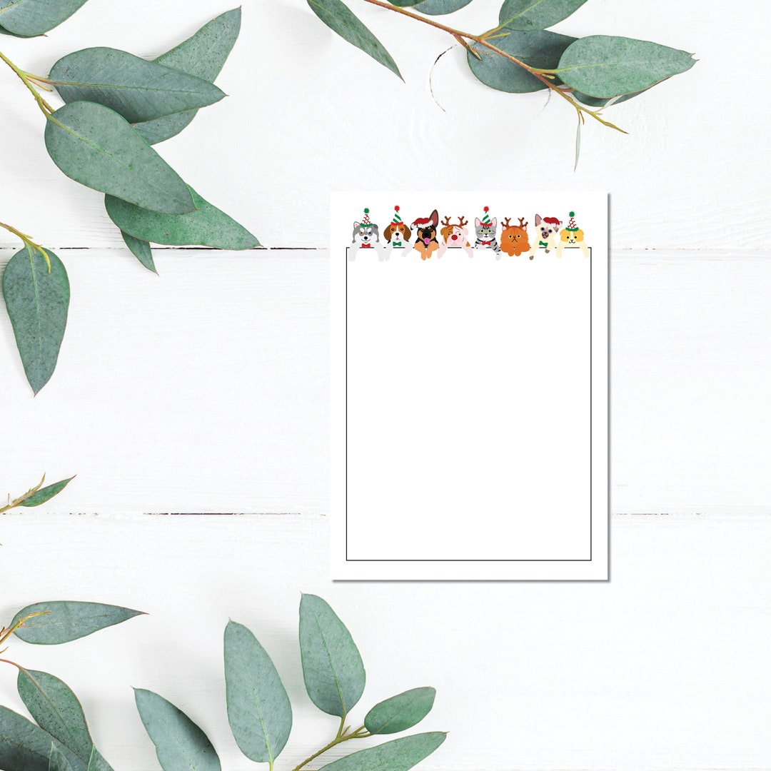 Christmas Pets Notepads, Notes, Personalized Stationary, Custom Writing ...