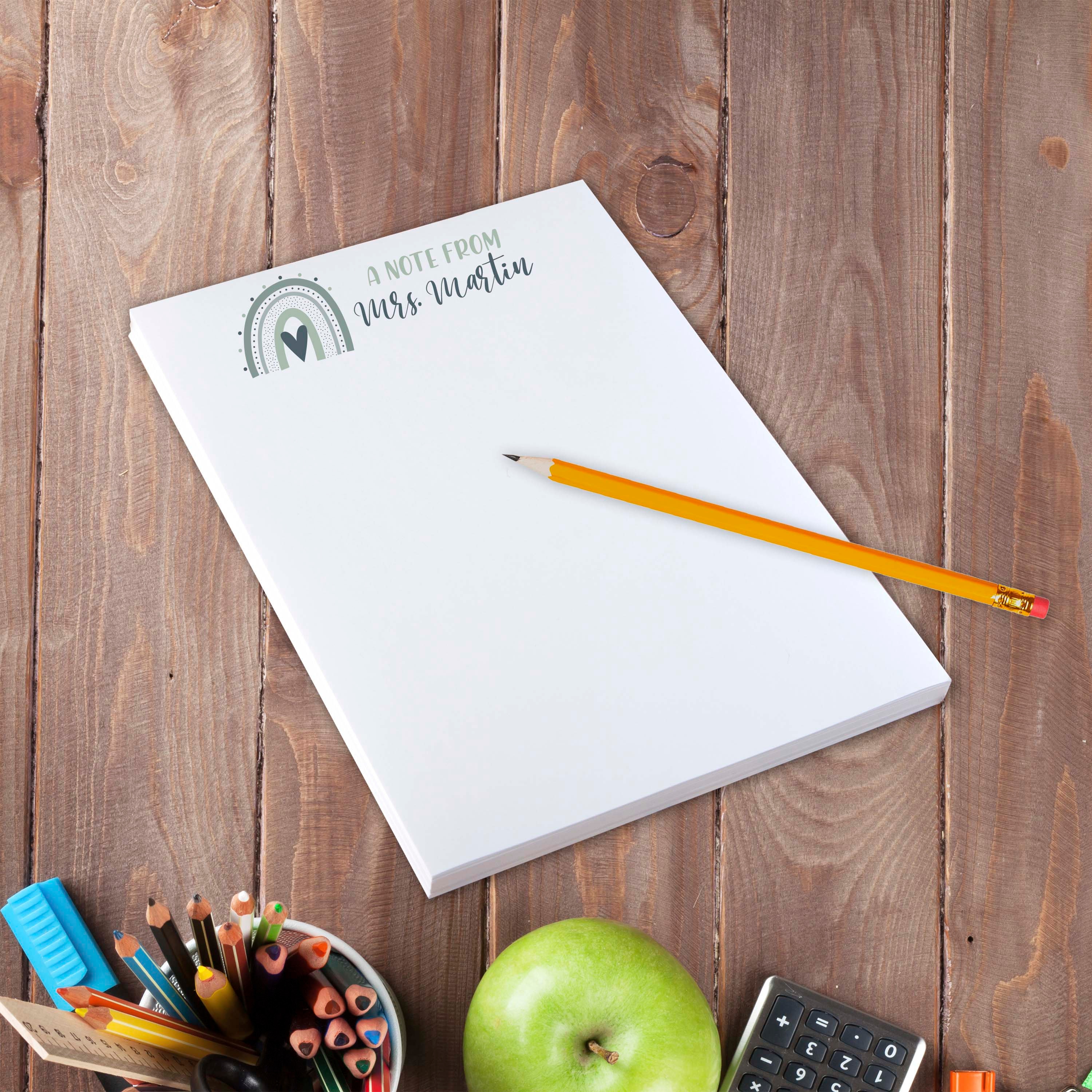 Blue Rainbow Themed Notepads Teacher Notes Personalized - Etsy