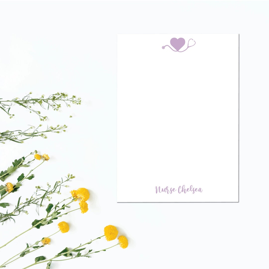 Personalized Nurse Notepad: Stethoscope Design, Custom Stationery - Etsy