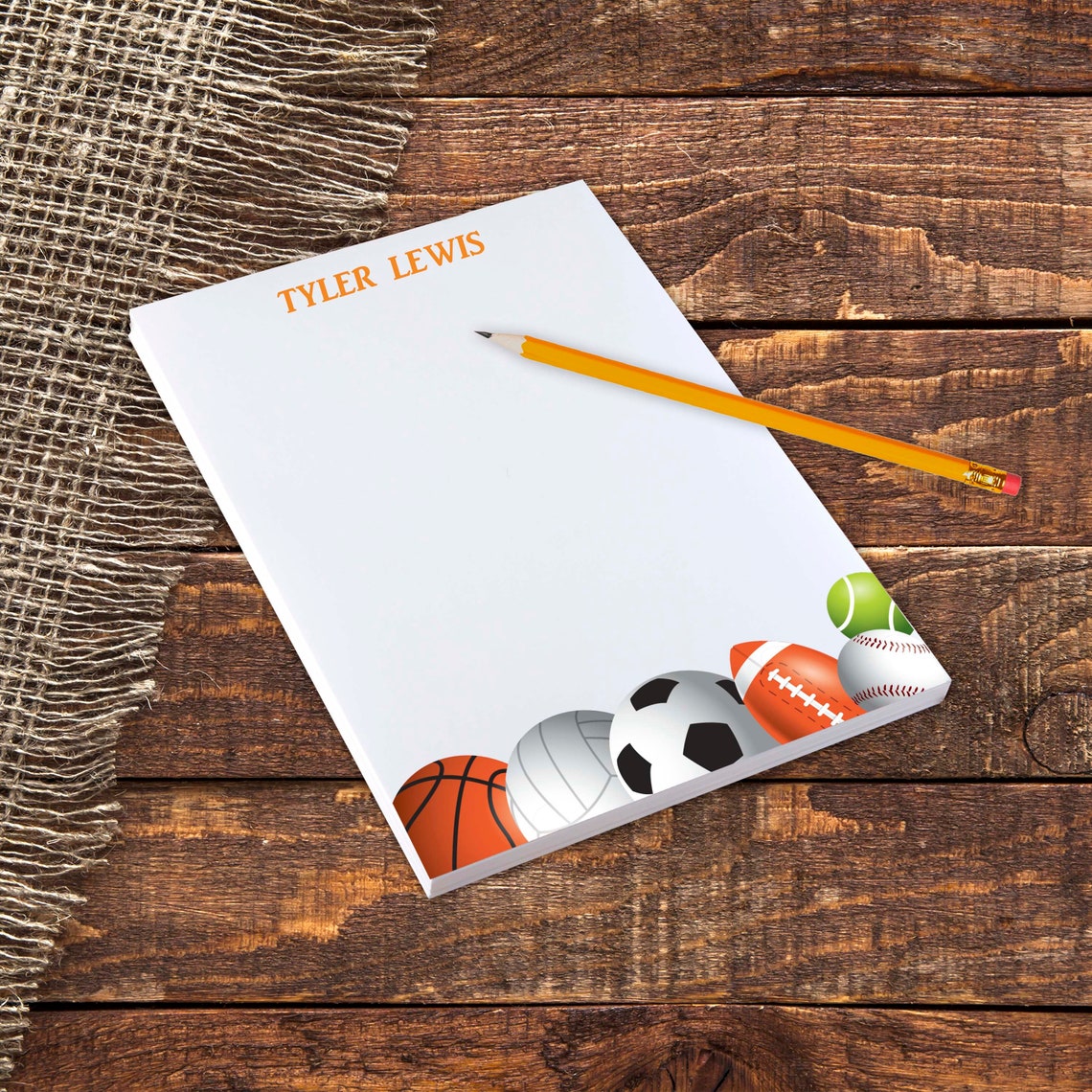 Sports Themed Notepads Teacher Notes Personalized | Etsy