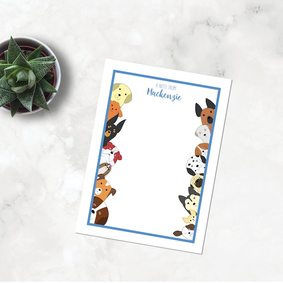 Peeking Dogs Personalized Notepads Notes Personalized | Etsy